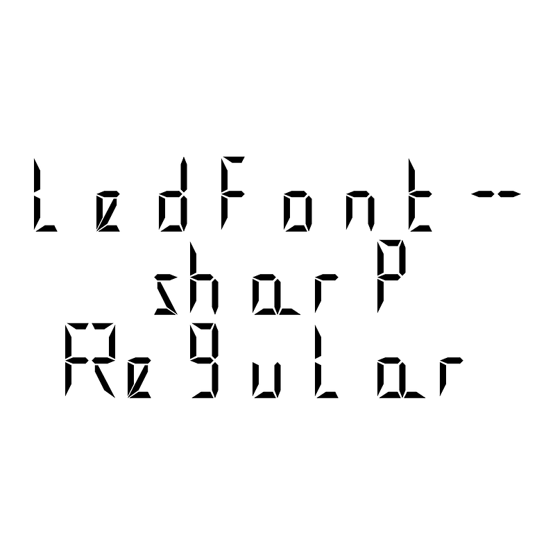 ledfont-sharp Regular font - Free fonts on Creazilla | Creazilla