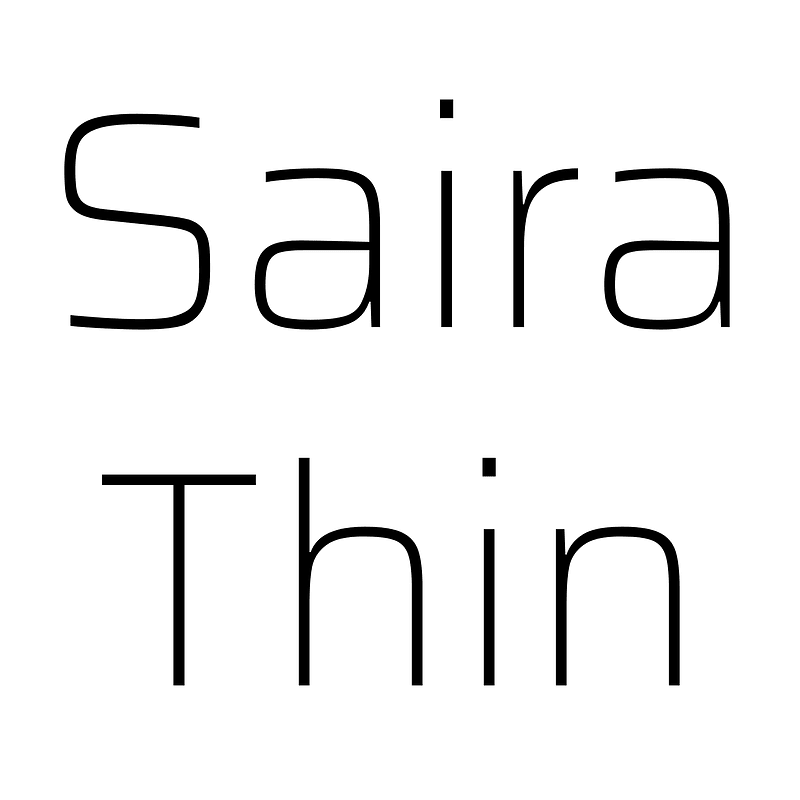 Saira Thin - Free fonts on creazilla.com