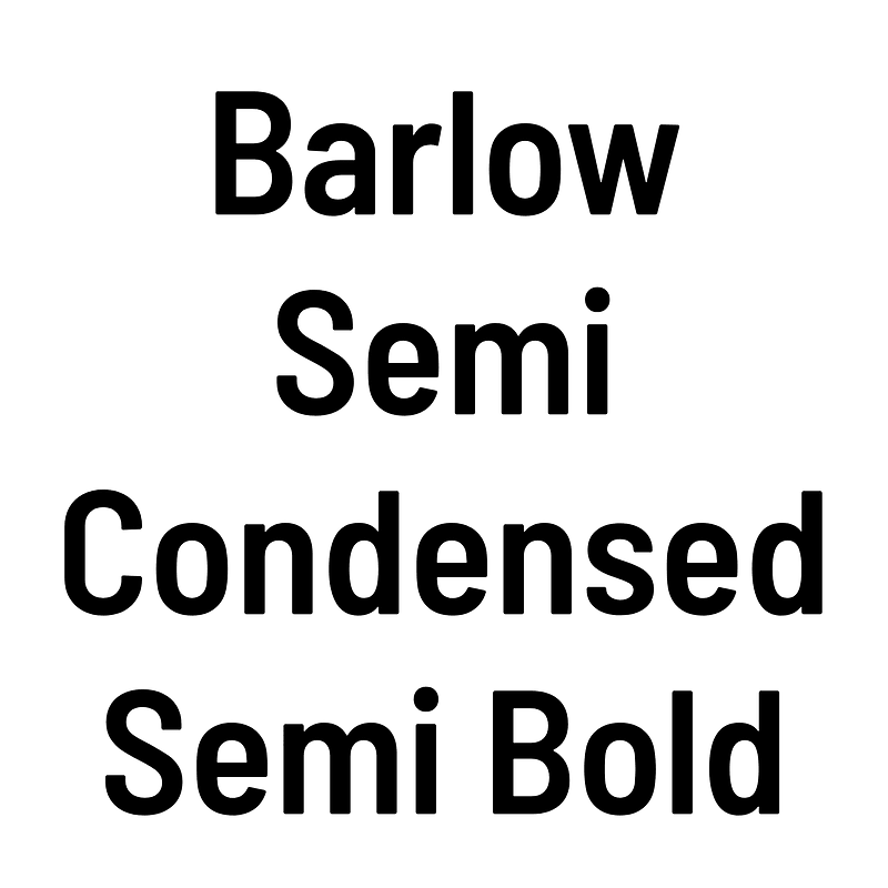 Barlow Semi Condensed Semi Bold font - Free fonts on Creazilla | Creazilla