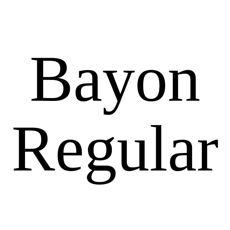 Bayon Regular font - Free fonts on Creazilla | Creazilla