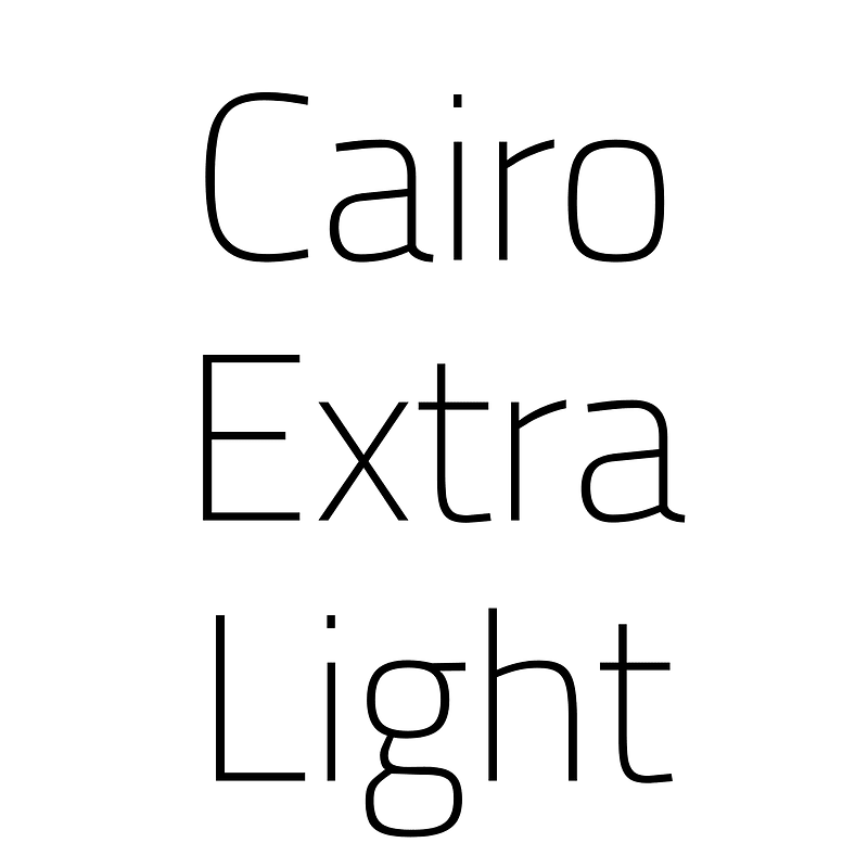 Cairo Extra Light | Creazilla
