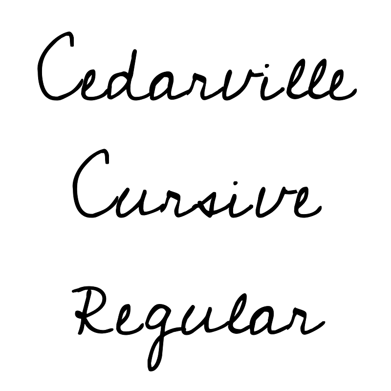 Cedarville Cursive Regular | Creazilla