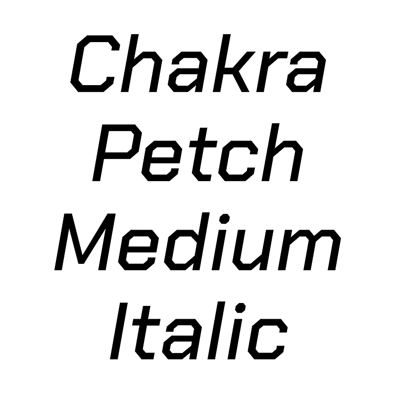 Chakra Petch Medium Italic | Creazilla