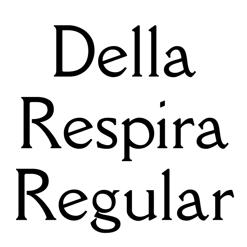 Della Respira Regular - Free fonts on creazilla.com