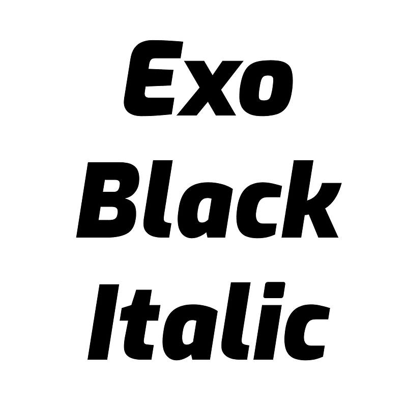 Exo Black Italic font - Free fonts on Creazilla | Creazilla