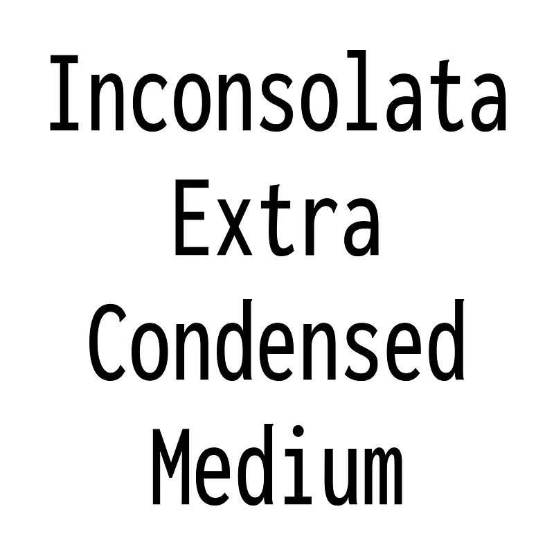 Inconsolata Extra Condensed Medium | Creazilla