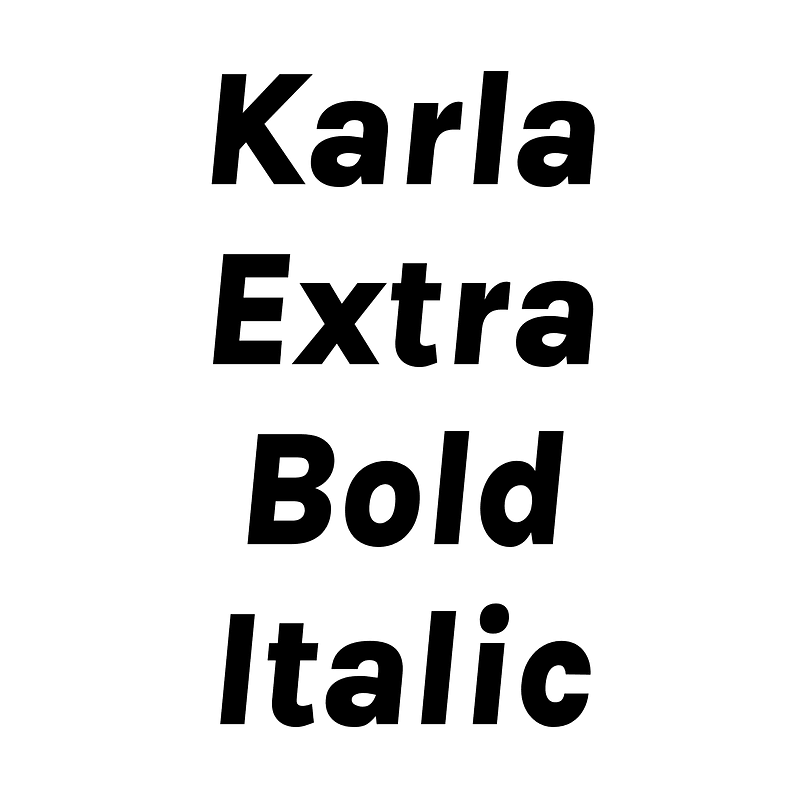 Karla Extra Bold Italic - Free fonts on creazilla.com