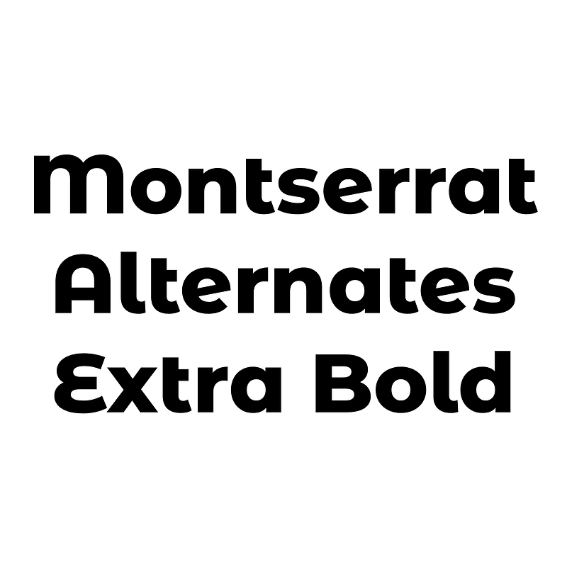 Montserrat Alternates Extra Bold - Free fonts on creazilla.com