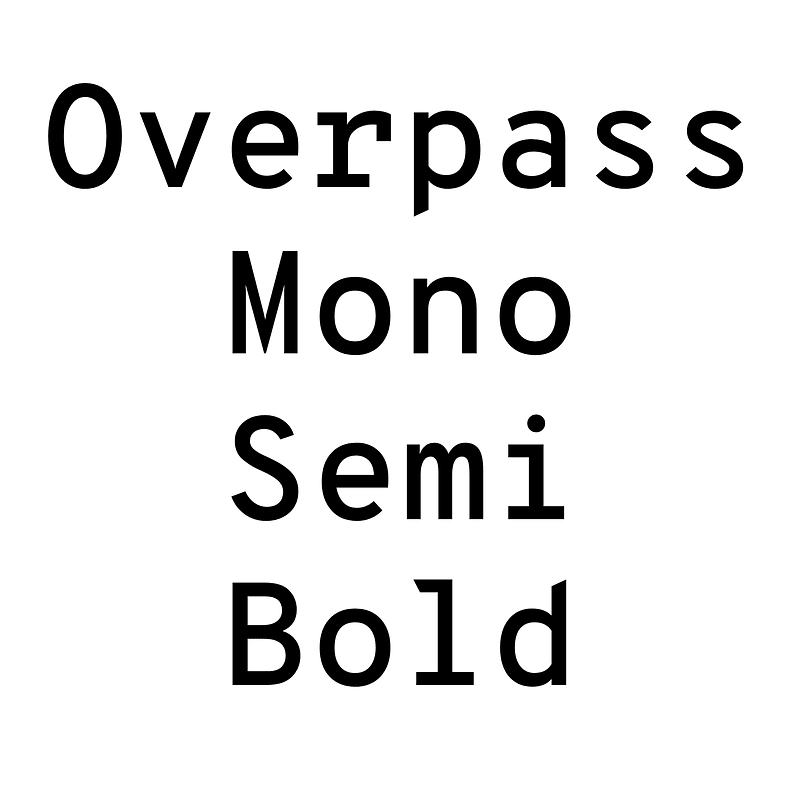 Overpass Mono Semi Bold - Free fonts on creazilla.com