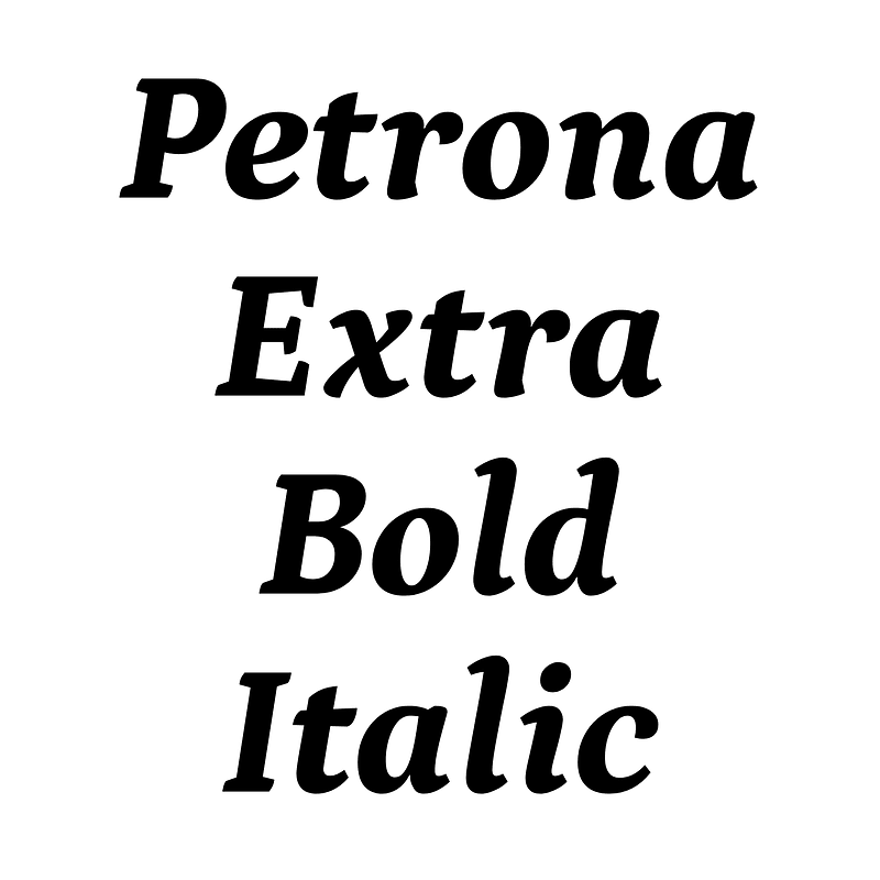 Petrona Extra Bold Italic | Creazilla