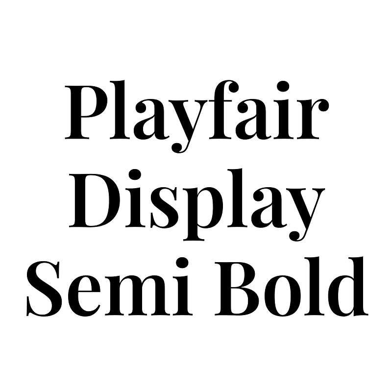 Playfair Display Semi Bold - Free fonts on creazilla.com