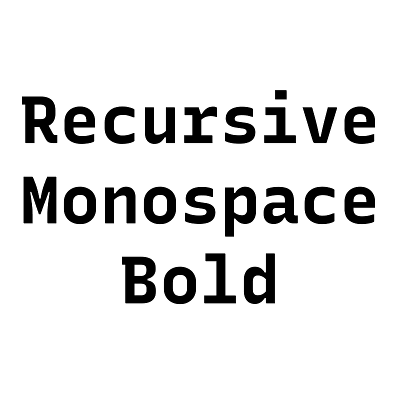 Recursive Monospace Bold font - Free fonts on Creazilla | Creazilla