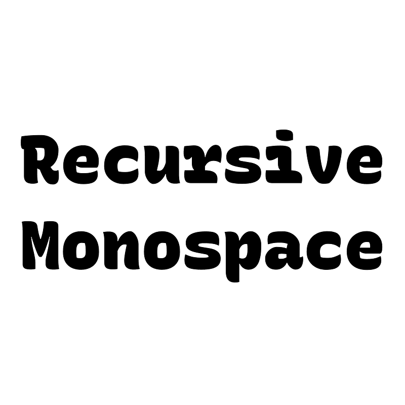 Recursive Monospace, Casual Black font - Free fonts on Creazilla | Creazilla