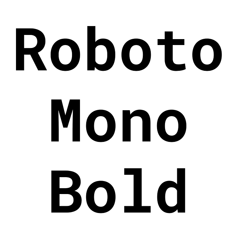 Roboto Mono Bold - Free fonts on creazilla.com