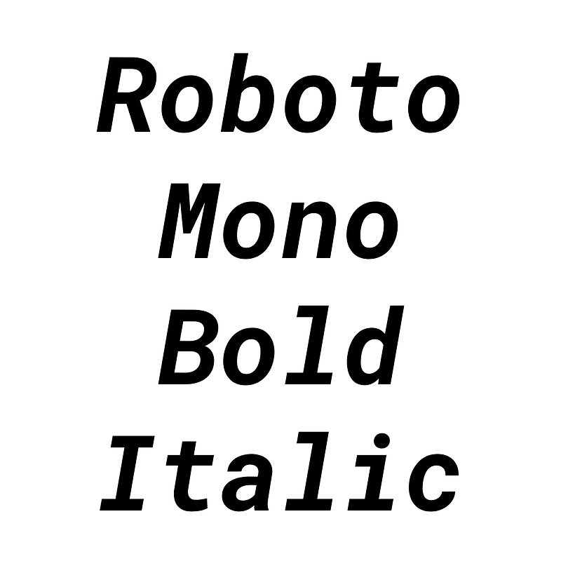 Roboto Mono Bold Italic font - Free fonts on Creazilla | Creazilla