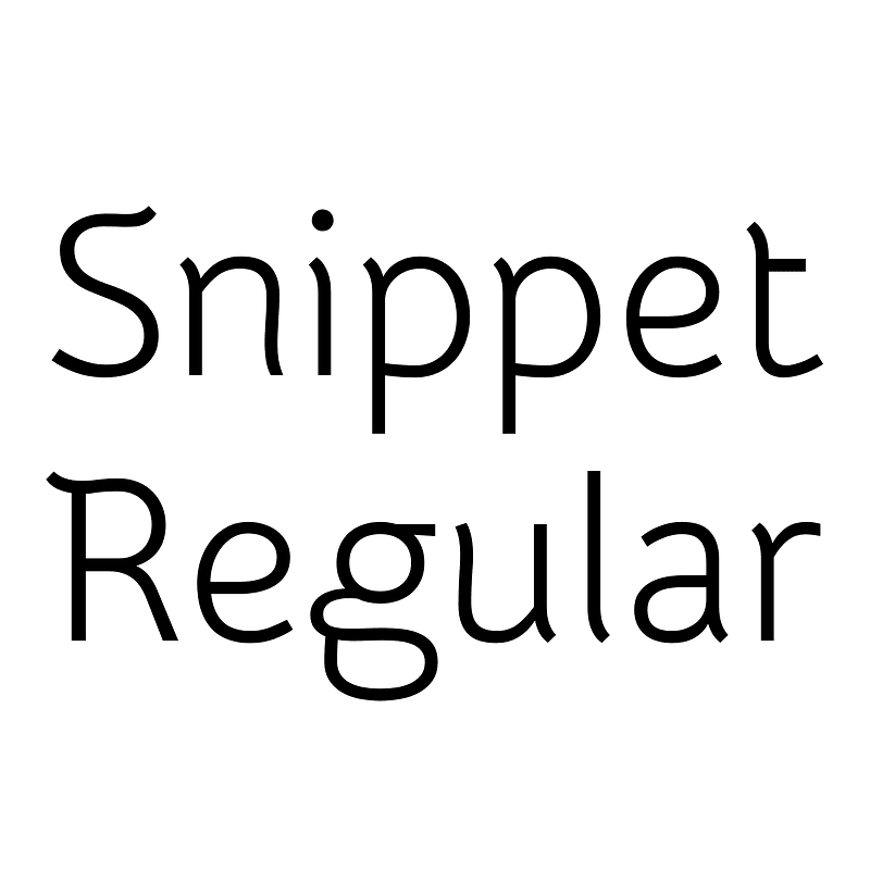 Snippet Regular font - Free fonts on Creazilla | Creazilla
