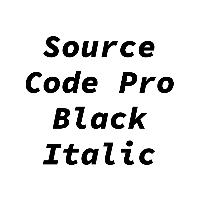 Source Code Pro Black Italic Creazilla