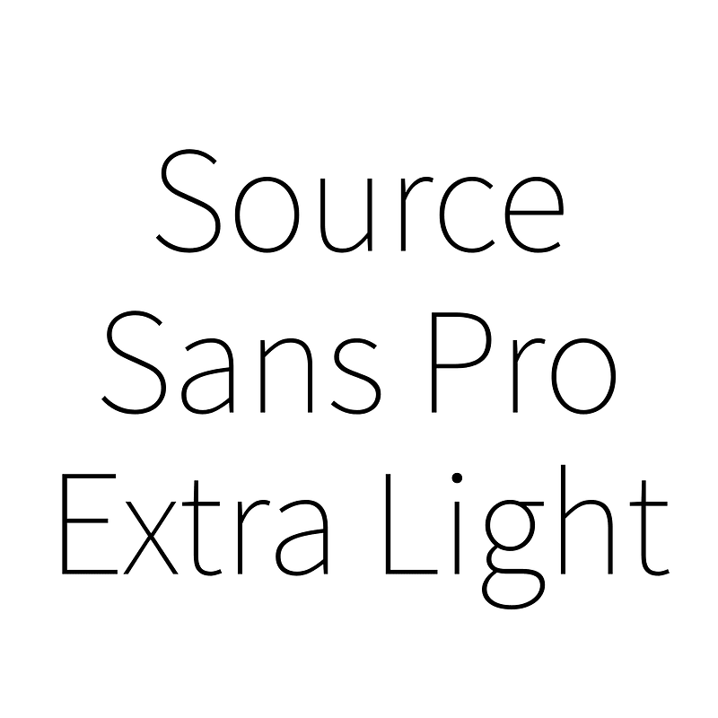 Source Sans Pro Extra Light | Creazilla