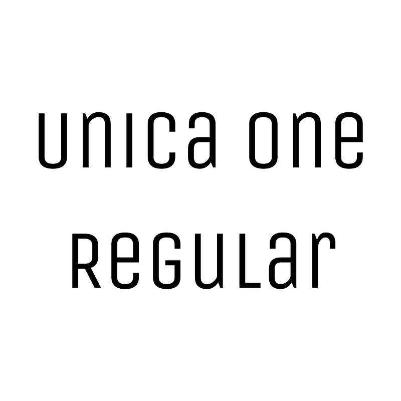 Unica One Regular | Creazilla