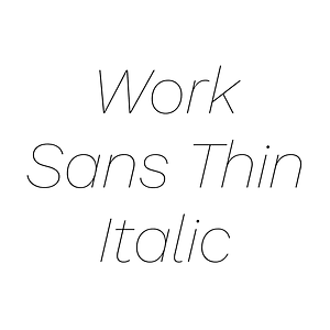 Work Sans Italic font - Free fonts on Creazilla | Creazilla