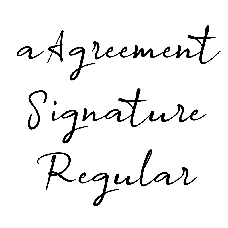 a Agreement Signature Regular - Free fonts on creazilla.com
