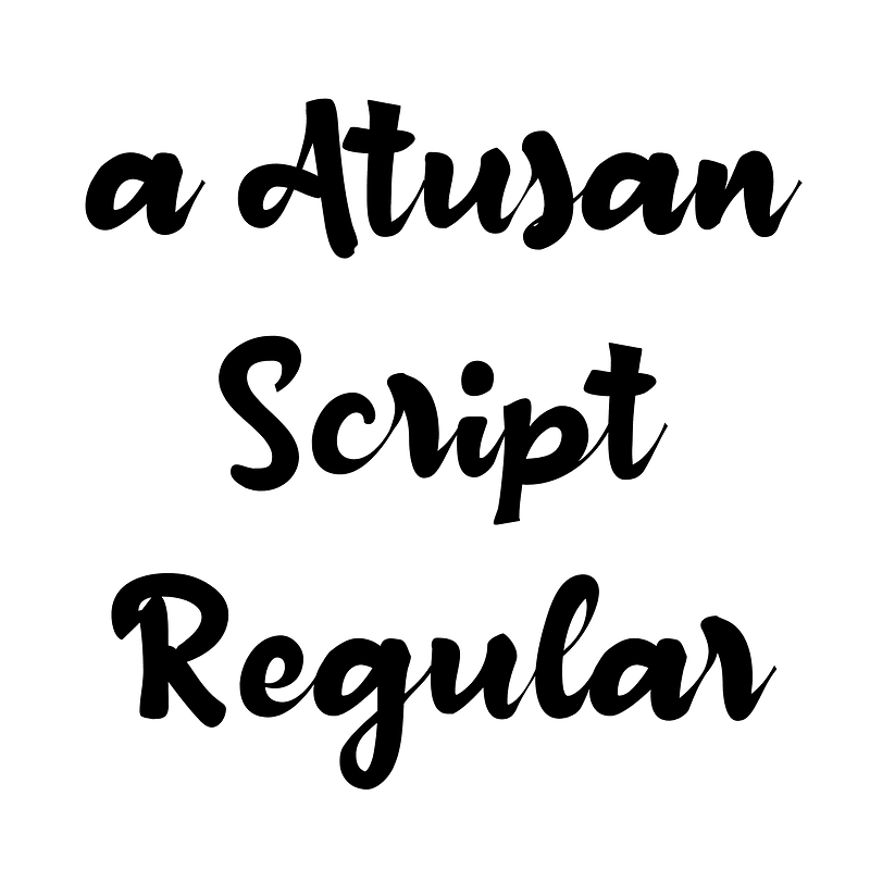 a Atusan Script Regular font - Free fonts on Creazilla | Creazilla