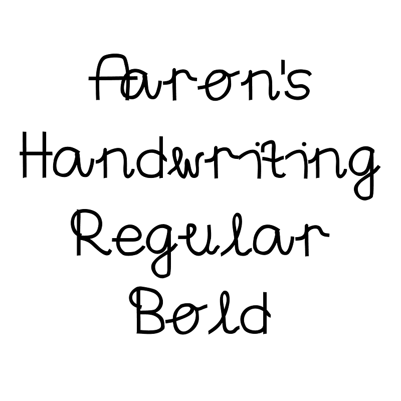 Aaron's Handwriting Regular Bold - Free fonts on creazilla.com