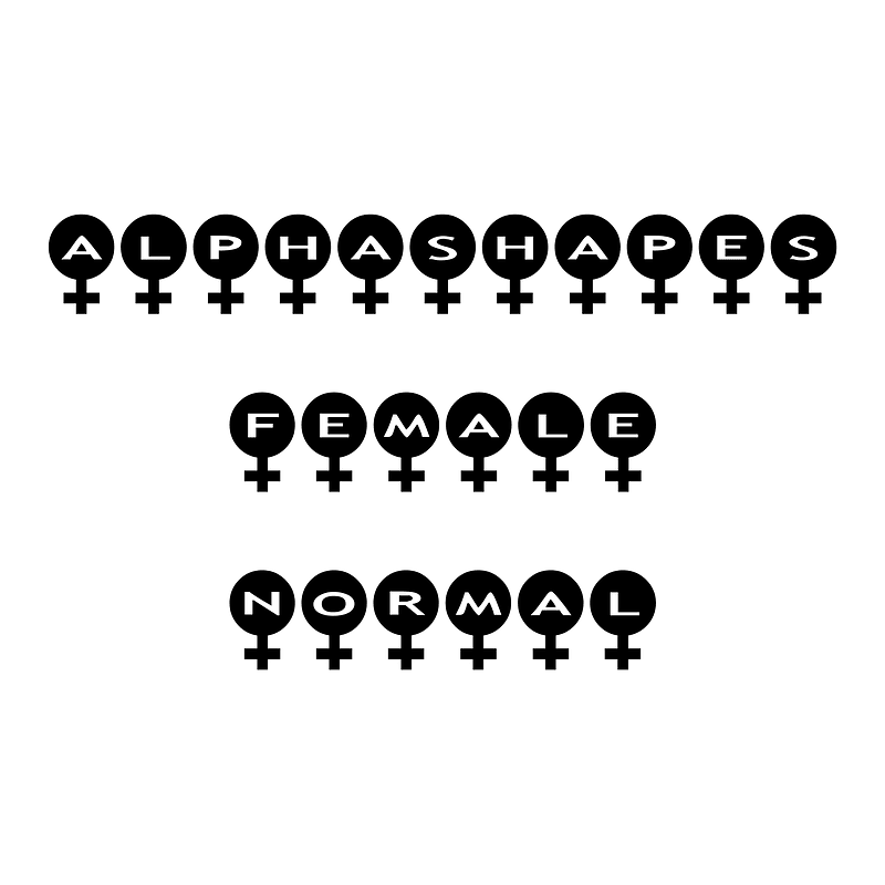 AlphaShapes female Normal font - Free fonts on Creazilla | Creazilla