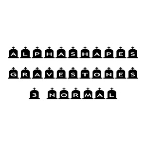 AlphaShapes gravestones 2 Normal font - Free fonts on Creazilla | Creazilla