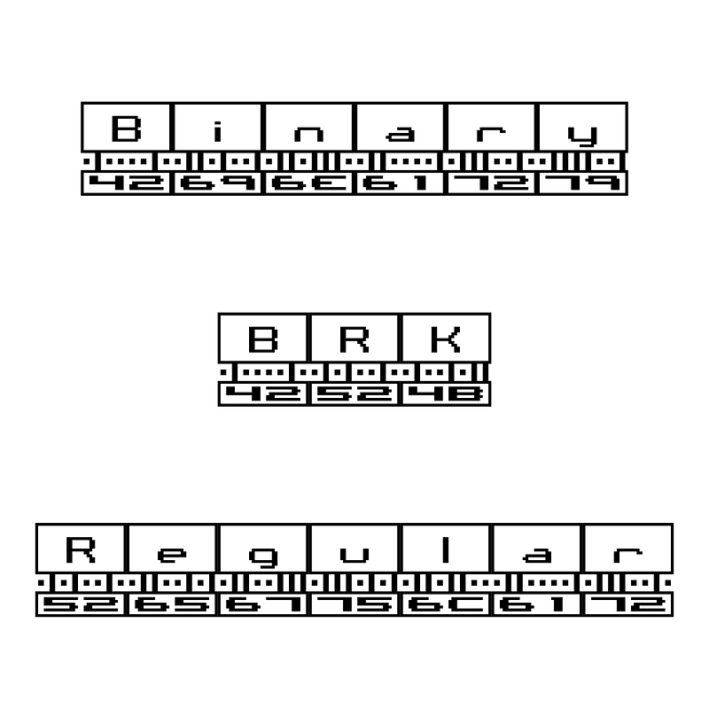 Binary BRK Regular font - Free fonts on Creazilla | Creazilla
