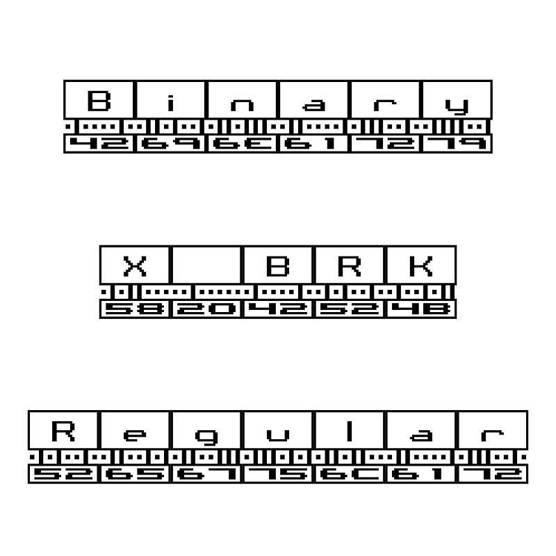 Binary X BRK Regular - Free fonts on creazilla.com