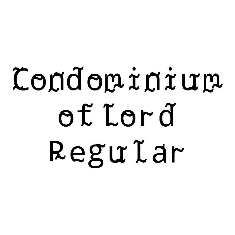 Condominium of Lord Regular - Free fonts on creazilla.com