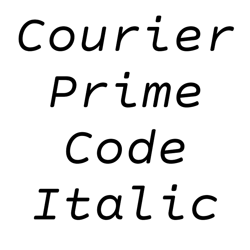 Courier Prime Code Italic | Creazilla