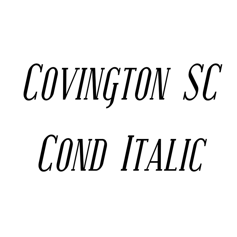 Covington SC Cond Italic - Free fonts on creazilla.com