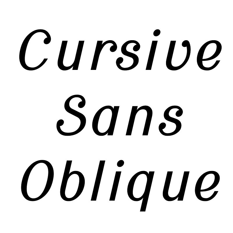 Cursive Sans Oblique - Free fonts on creazilla.com