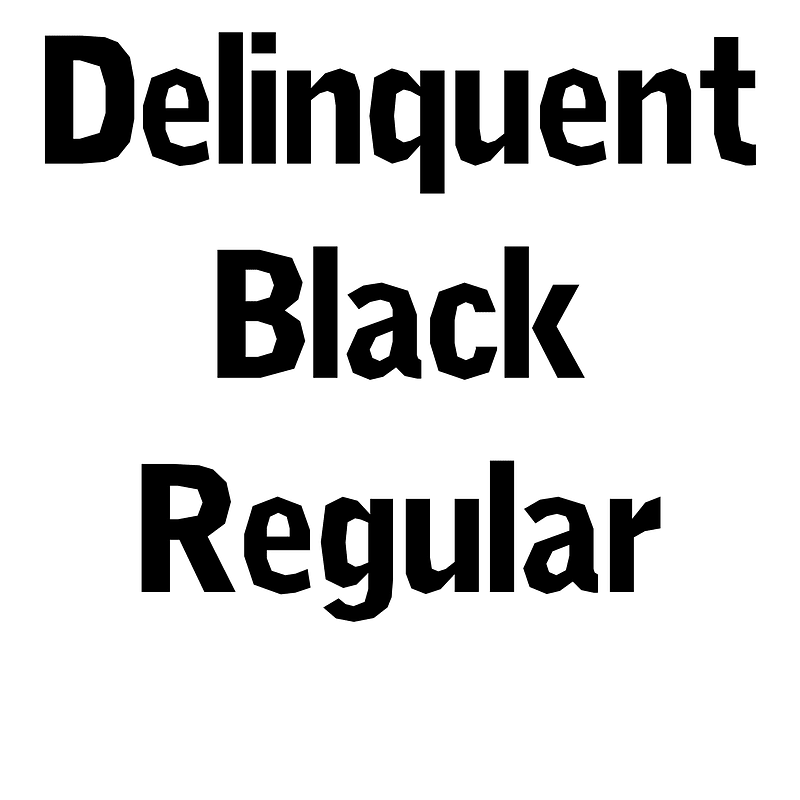 Delinquent Black Regular Free Fonts On 