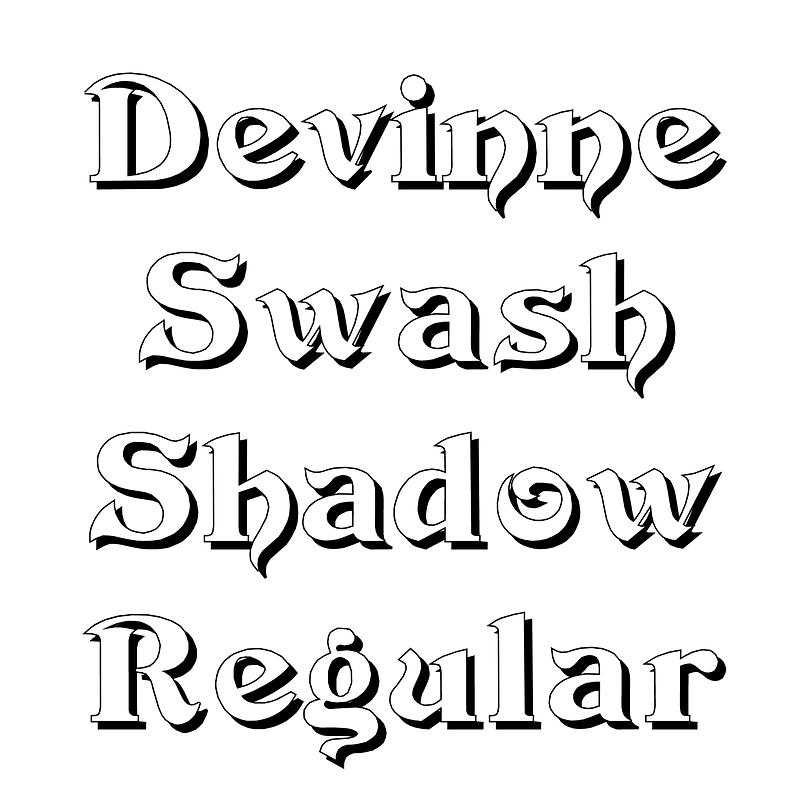 Devinne Swash Shadow Regular font - Free fonts on Creazilla | Creazilla