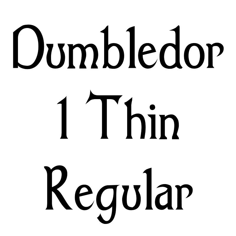 Dumbledor 1 Thin Regular font - Free fonts on Creazilla | Creazilla