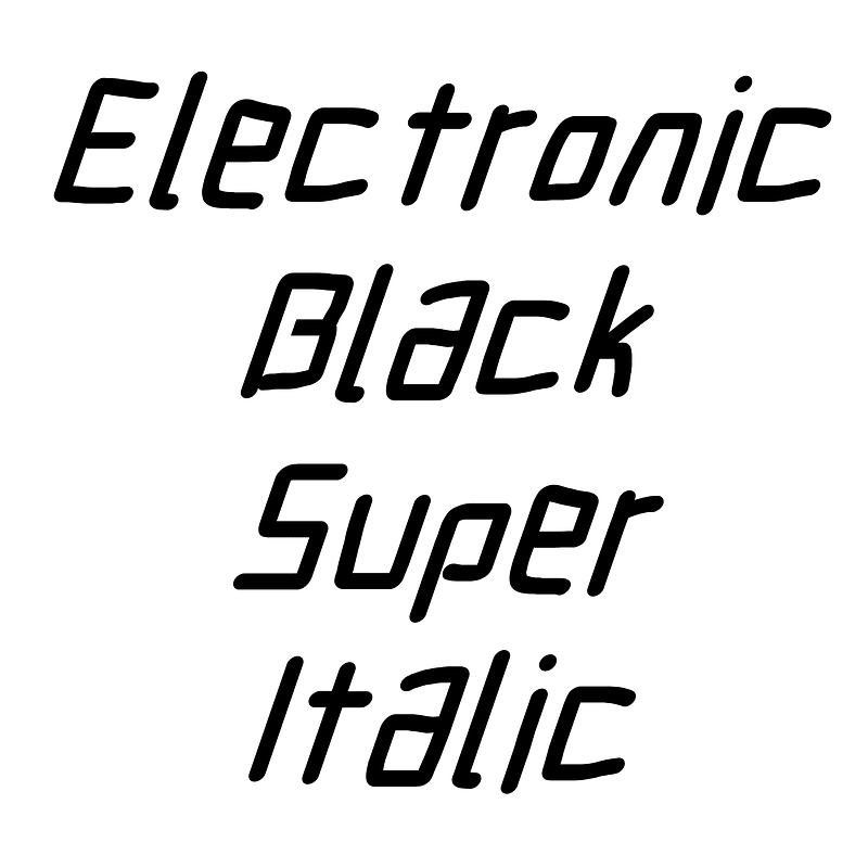 Electronic Black Super Italic - Free fonts on creazilla.com