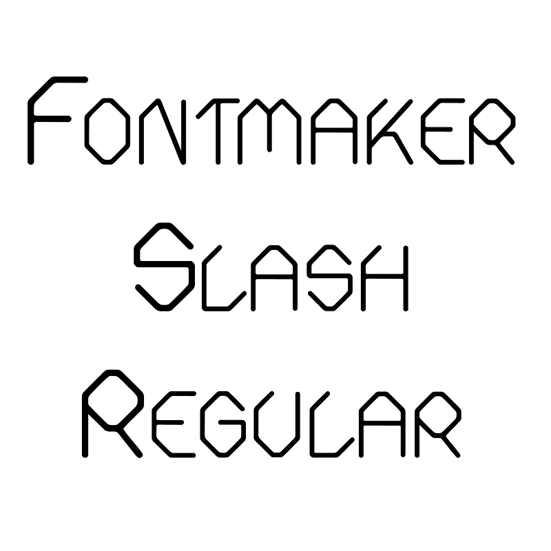 Fontmaker Slash Regular font - Free fonts on Creazilla | Creazilla