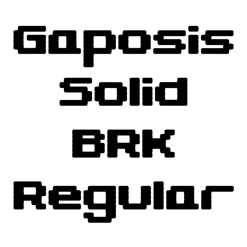 Gaposis Solid BRK Regular - Free fonts on creazilla.com