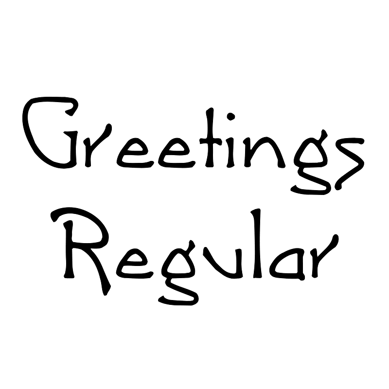 Greetings Regular - Free fonts on creazilla.com