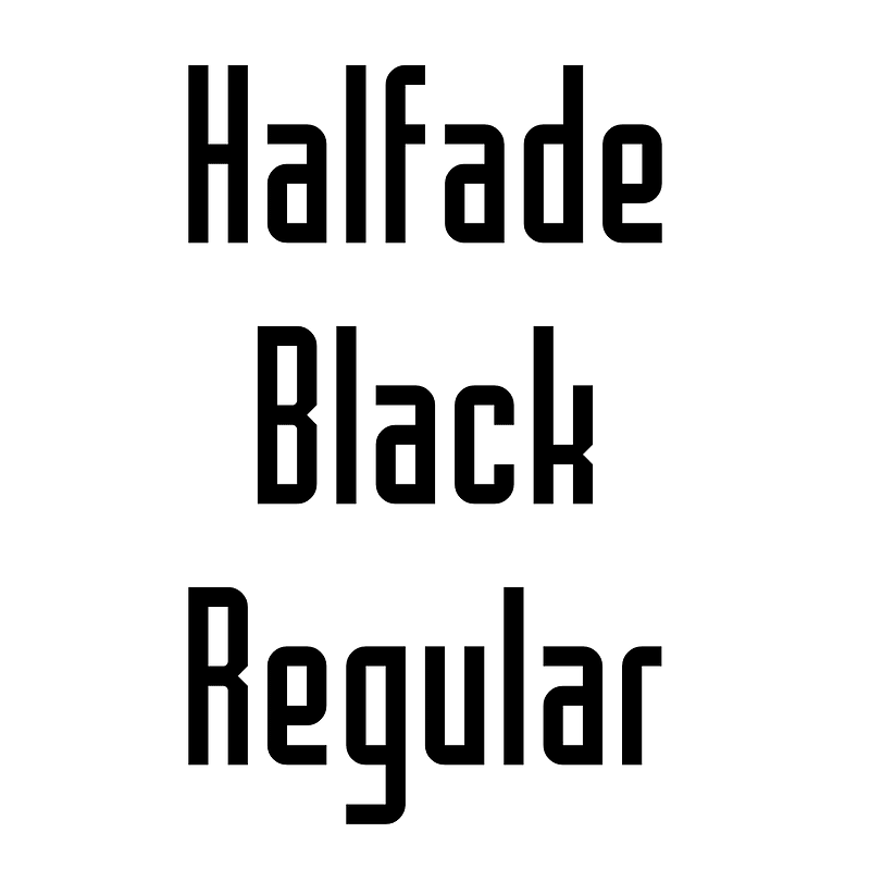Halfade Black Regular | Creazilla
