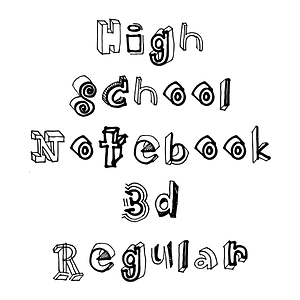 High School Notebook 3d Regular - Free fonts on creazilla.com