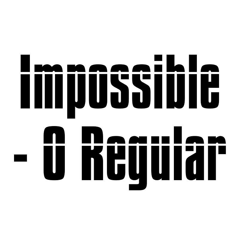 Impossible - 0 Regular - Free fonts on creazilla.com