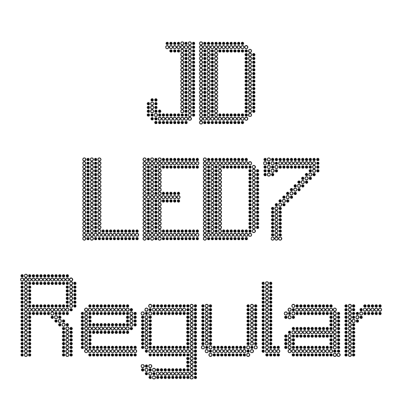 JD LED7 Regular font - Free fonts on Creazilla | Creazilla