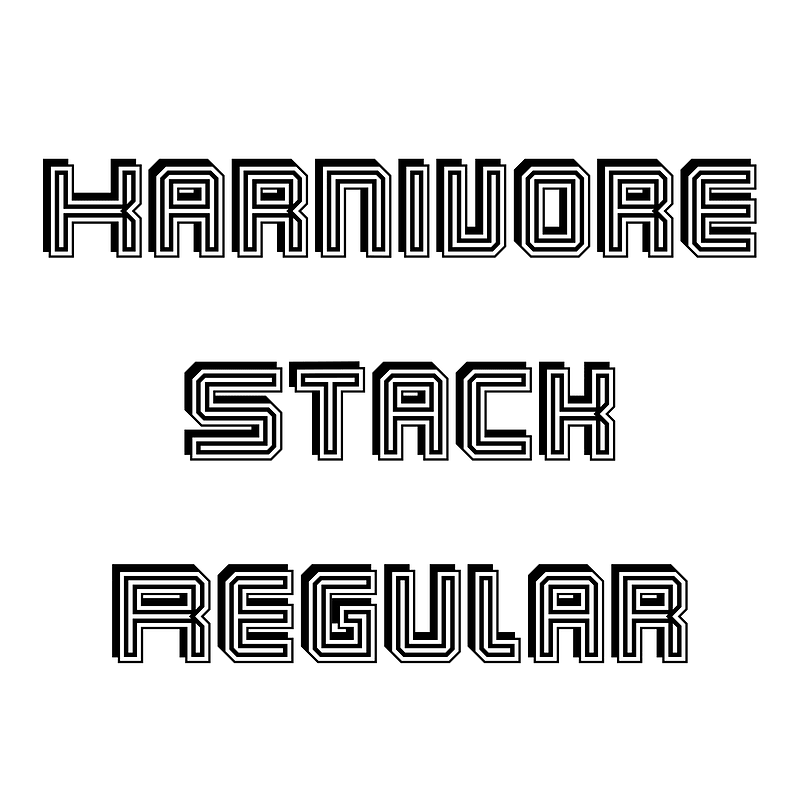 Karnivore Stack Regular - Free fonts on creazilla.com