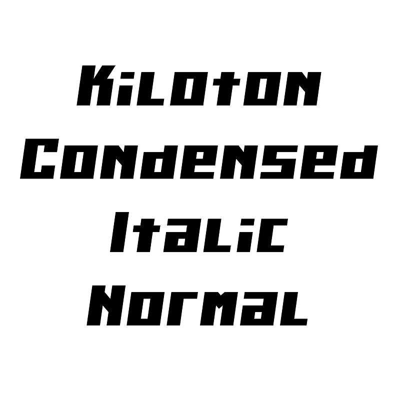 Kiloton Condensed Italic Normal - Free fonts on creazilla.com