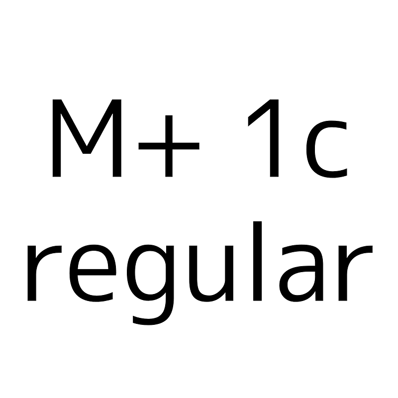 M+ 1c regular | Creazilla