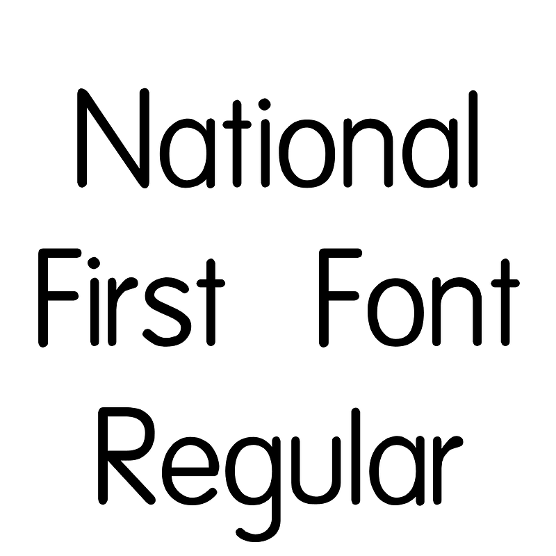National First Font Regular font - Free fonts on Creazilla | Creazilla